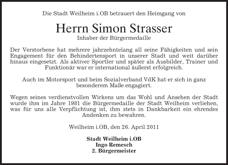 Traueranzeigen von Simon Strasser | trauer.merkur.de