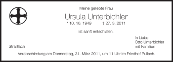 Traueranzeigen von Ursula Unterbichler | trauer.merkur.de