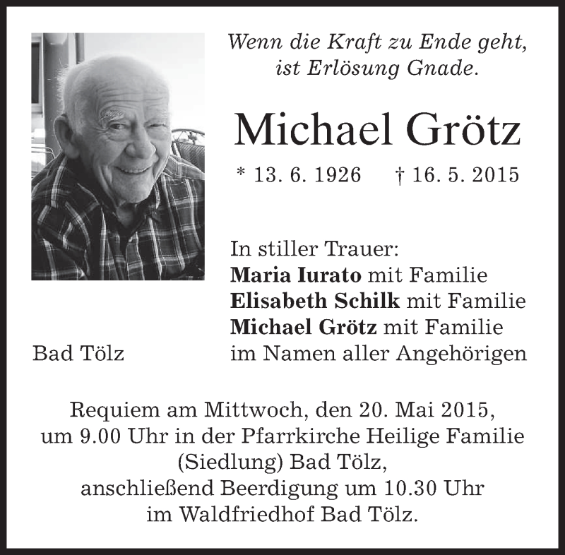 Traueranzeigen von Michael Grötz | trauer.merkur.de