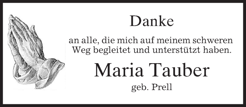 Traueranzeigen von Maria Tauber | trauer.merkur.de