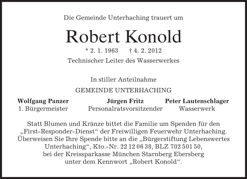 Traueranzeigen von Robert Konold | trauer.merkur.de