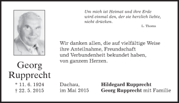 Traueranzeigen von Georg Rupprecht | trauer.merkur.de