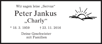 Traueranzeigen von Peter Jankus | trauer.merkur.de