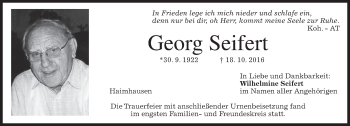 Traueranzeigen von Georg Seifert | trauer.merkur.de