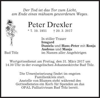Traueranzeigen von Peter Drexler | trauer.merkur.de