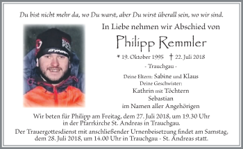 Traueranzeigen von Philipp Remmler | trauer.merkur.de