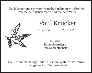 Traueranzeigen von Paul Krucker | trauer.merkur.de