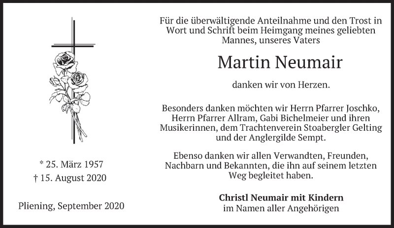 Traueranzeigen von Martin Neumair | trauer.merkur.de