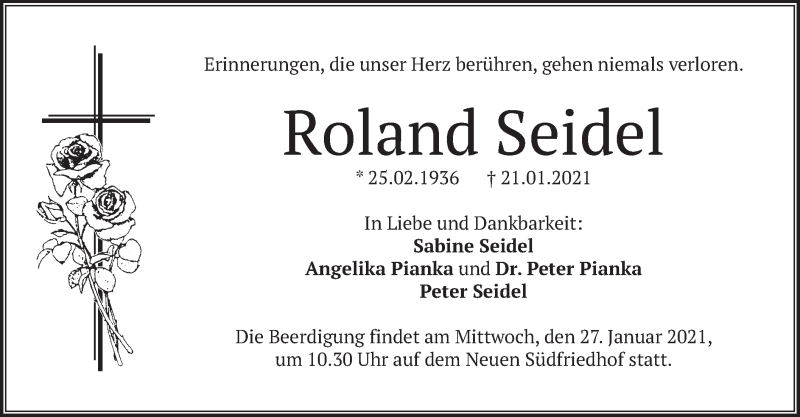 Traueranzeigen von Roland Seidel | trauer.merkur.de
