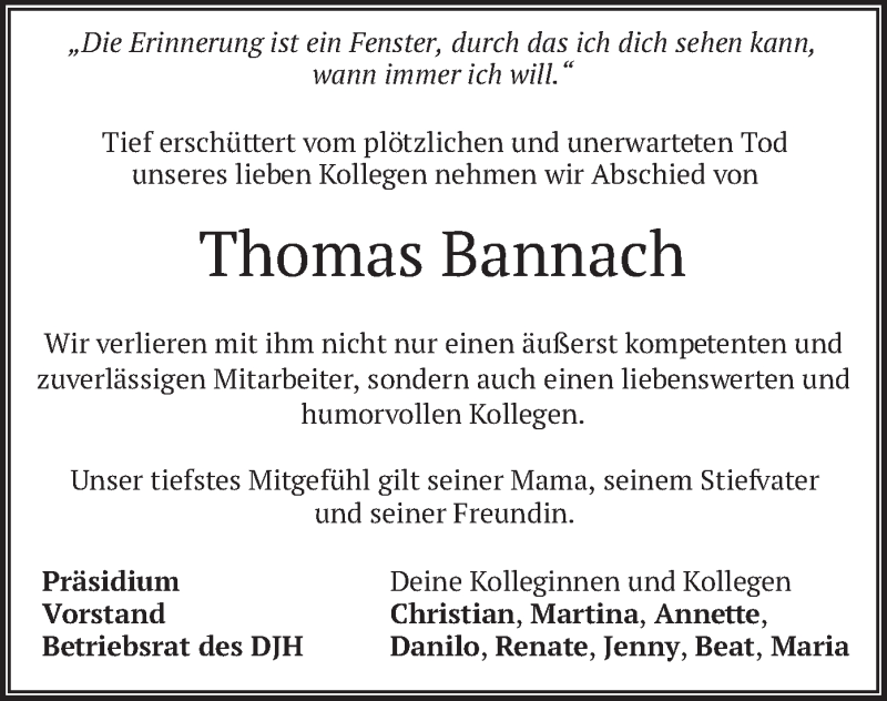 Traueranzeigen von Thomas Bannach | trauer.merkur.de