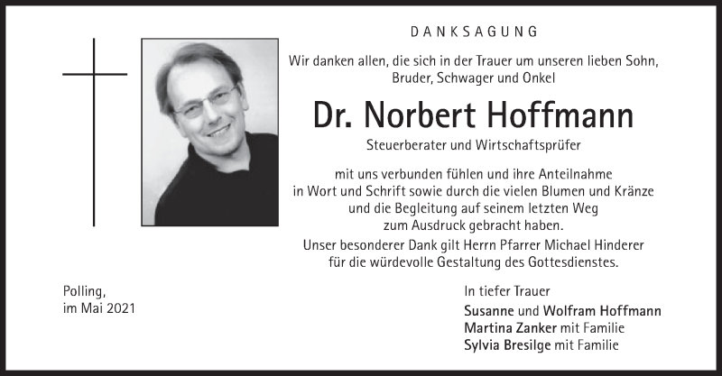 Traueranzeigen von Norbert Hoffmann | trauer.merkur.de