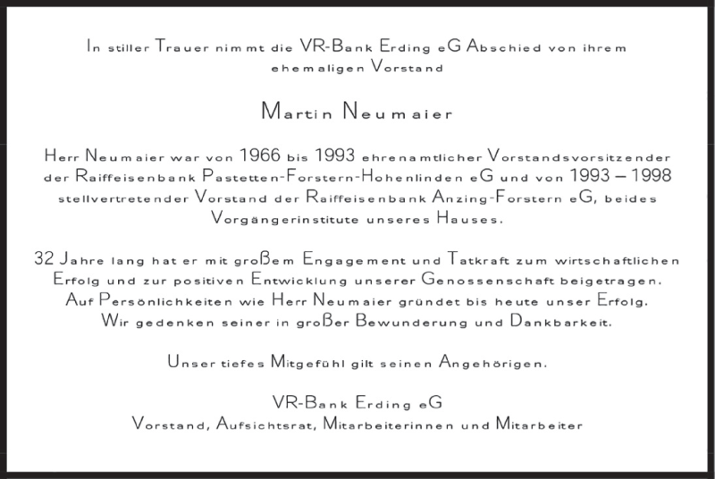 Traueranzeigen von Martin Neumeier | trauer.merkur.de