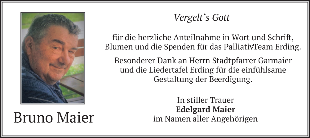 Traueranzeigen von Bruno Maier | trauer.merkur.de