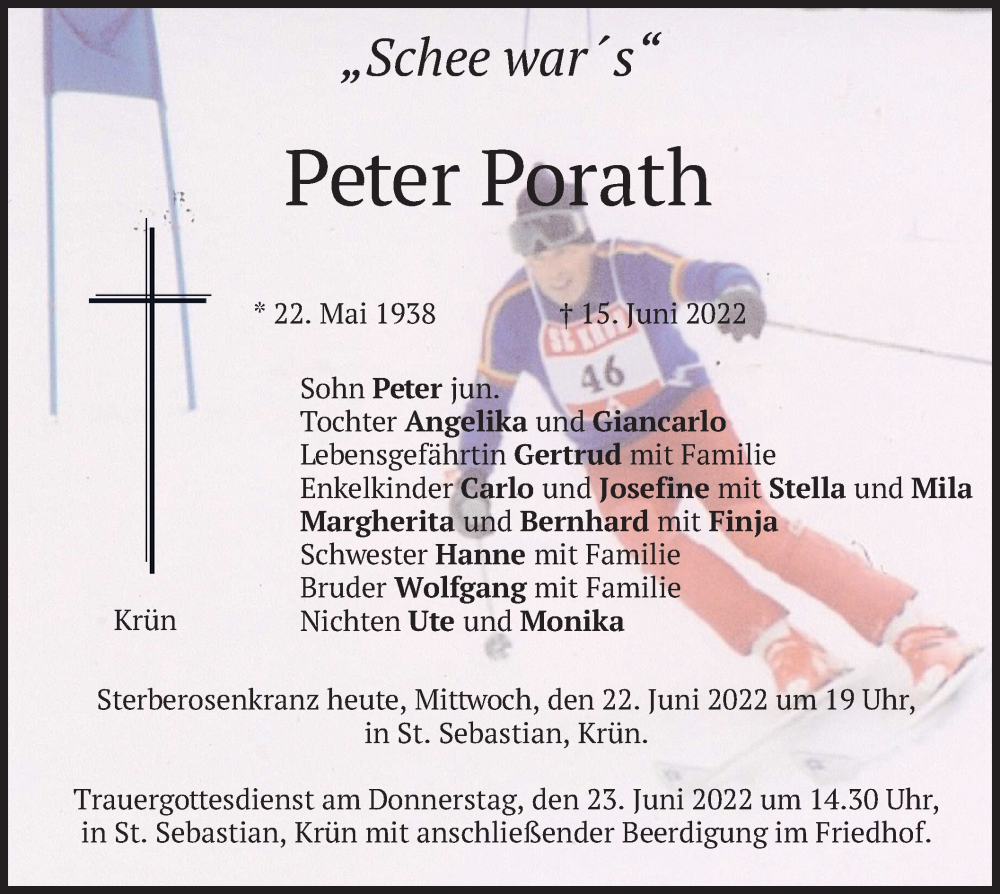 Traueranzeigen von Peter Porath | trauer.merkur.de