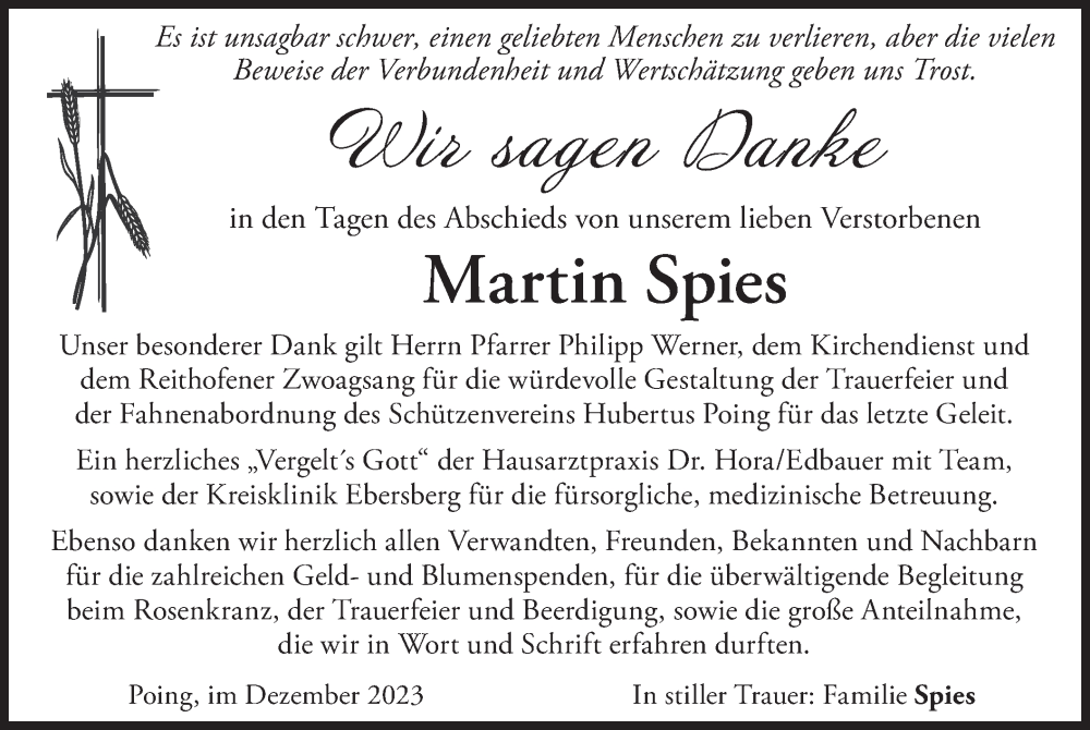 Traueranzeigen von Martin Spies | trauer.merkur.de