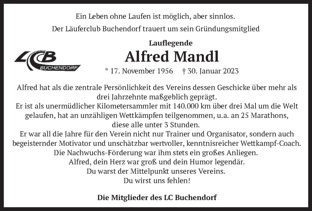 Traueranzeigen von Alfred Mandl | trauer.merkur.de