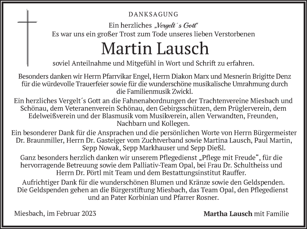 Traueranzeigen von Martin Lausch | trauer.merkur.de