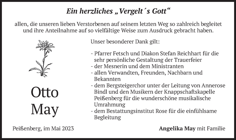 Traueranzeigen von Otto May | trauer.merkur.de