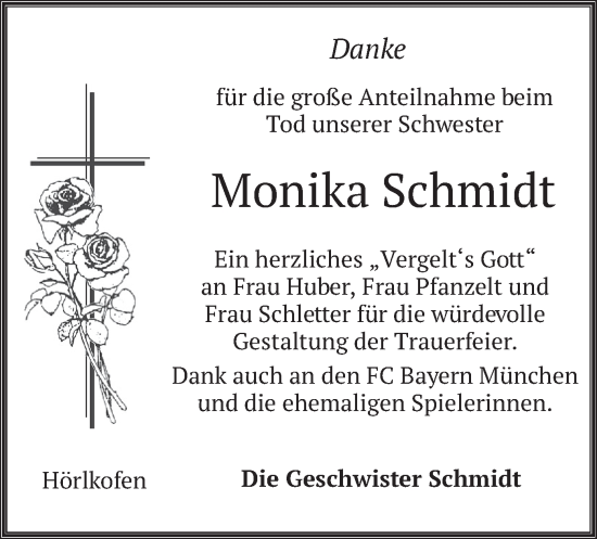 Traueranzeigen von Monika Schmidt | trauer.merkur.de