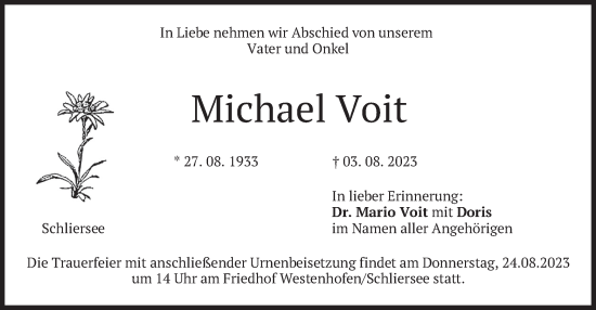 Traueranzeigen von Michael Voit | trauer.merkur.de