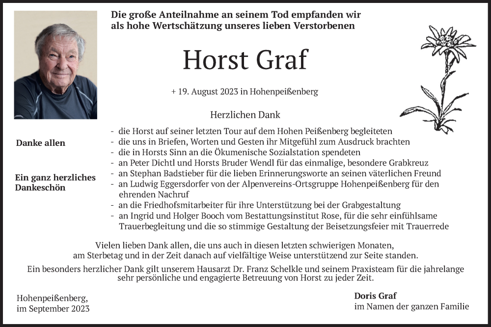 Traueranzeigen von Horst Graf | trauer.merkur.de