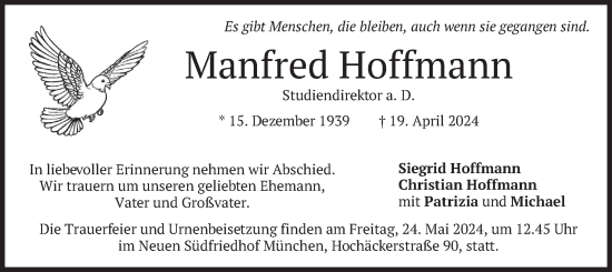 Traueranzeigen von Manfred Hoffmann | trauer.merkur.de