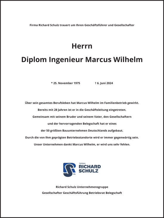 Traueranzeigen von Marcus Wilhelm | trauer.merkur.de