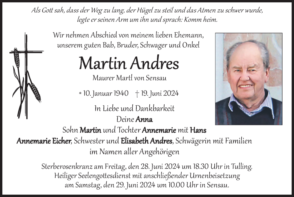 Traueranzeigen von Martin Andres | trauer.merkur.de