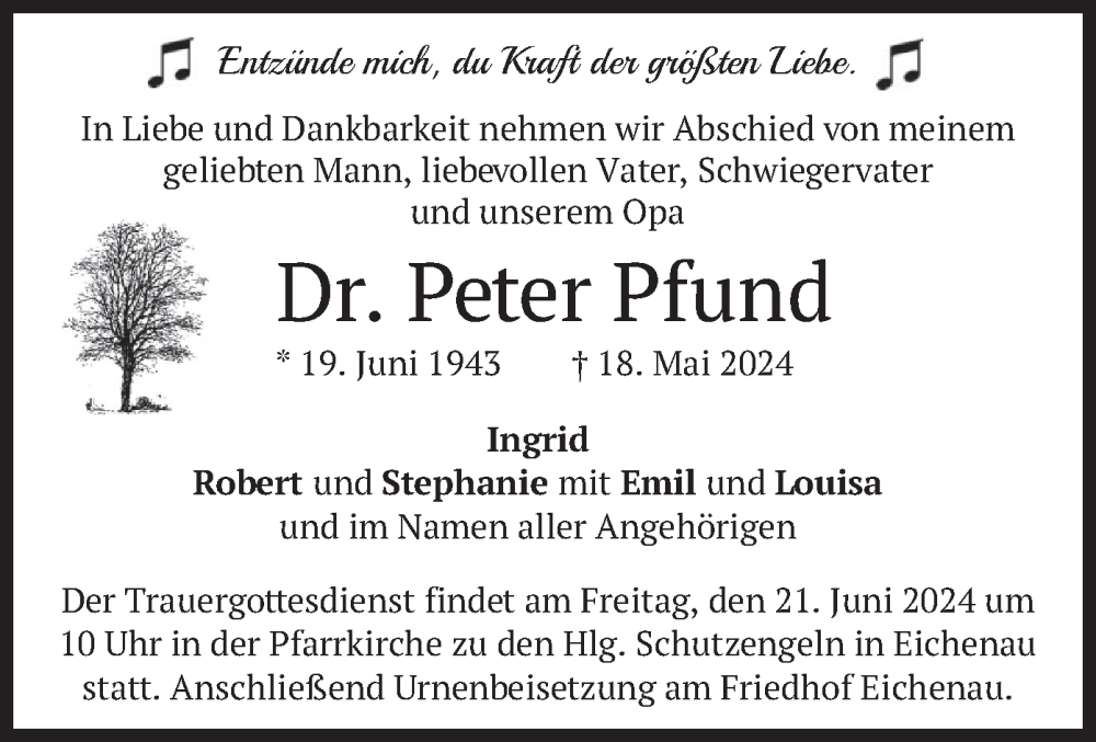Traueranzeigen von Peter Pfund | trauer.merkur.de