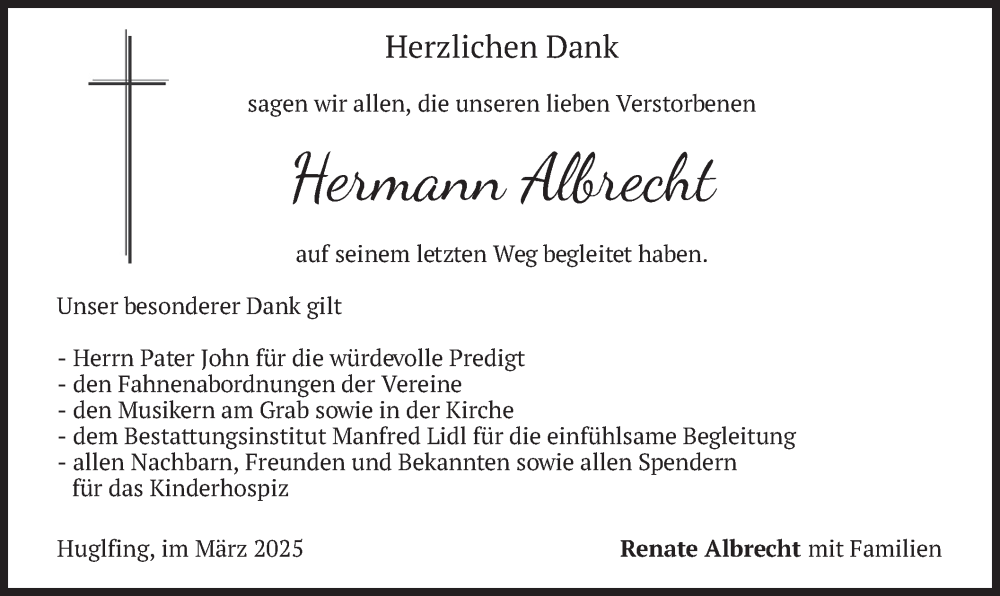 Traueranzeigen von Hermann Albrecht | trauer.merkur.de